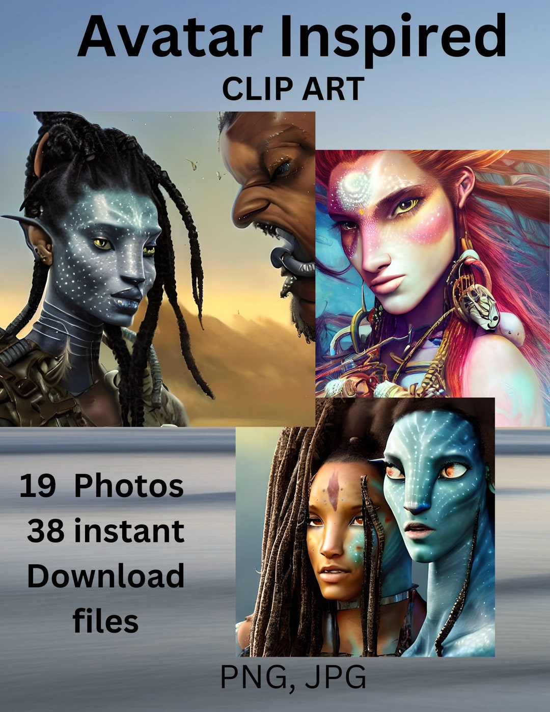 Avatar Inspired Clip Art, Instant Download, PNG and JPG Format ...