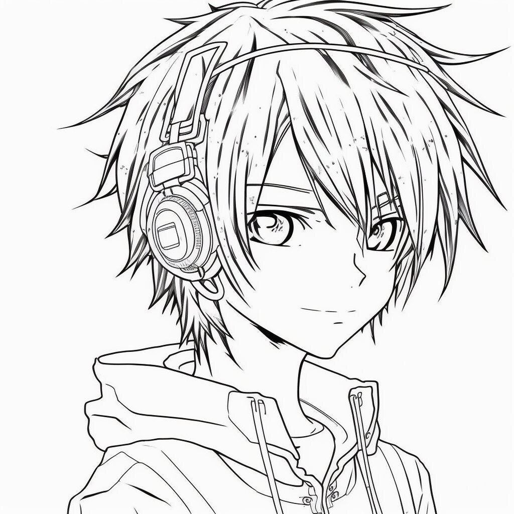 Pack Of 50 Coloring Pages With The Theme Of Anime Etsy