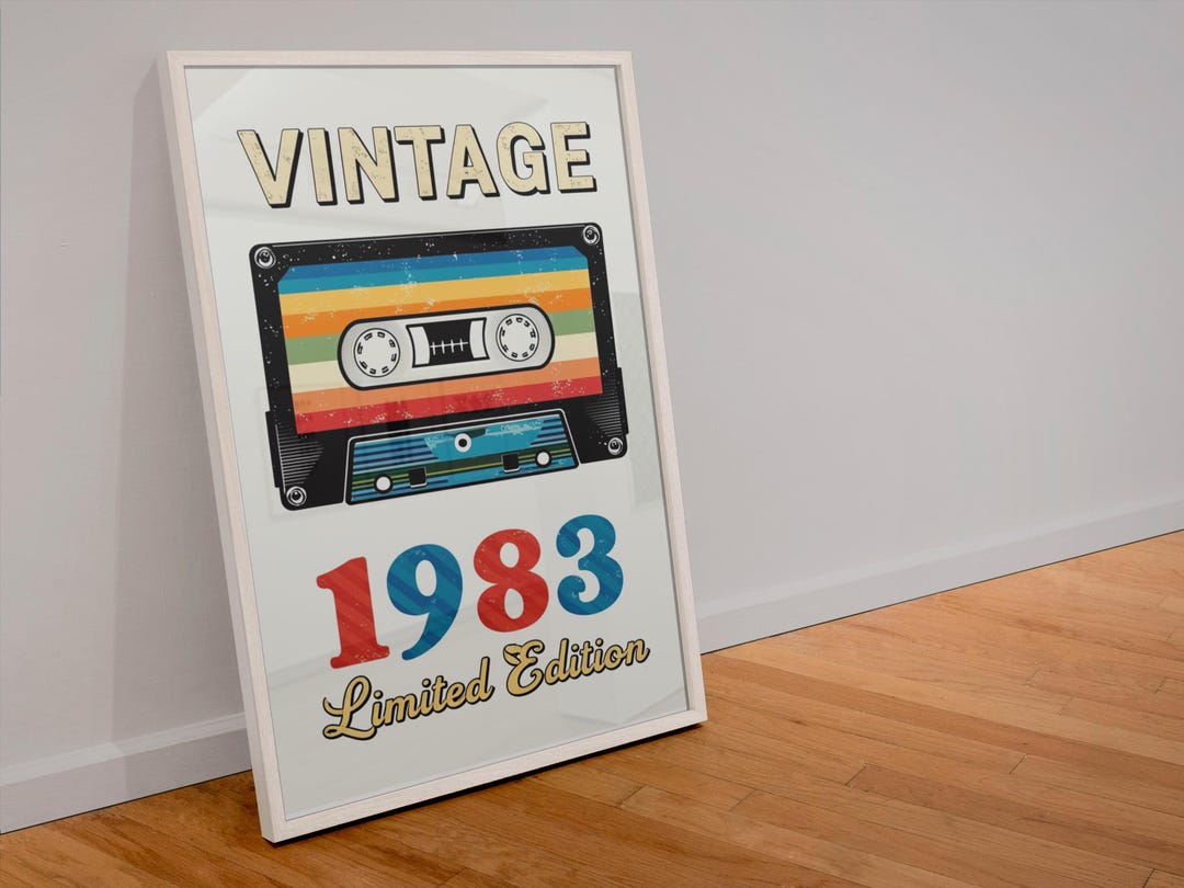 Vintage 1983 Cassette Wall Art Retro Music Poster Digital Print ...