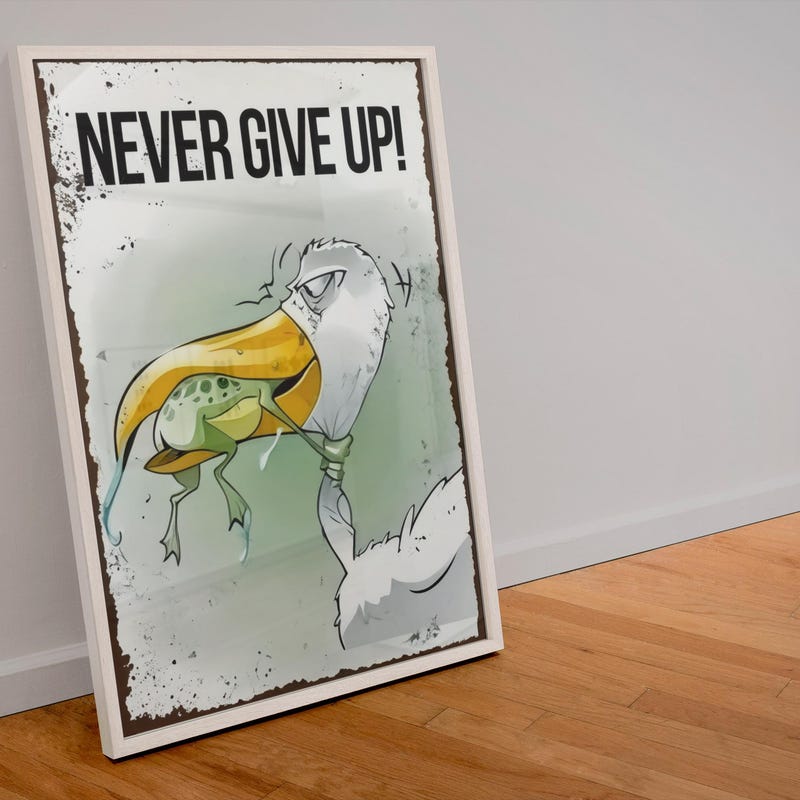 Never Give up Frog - Etsy
