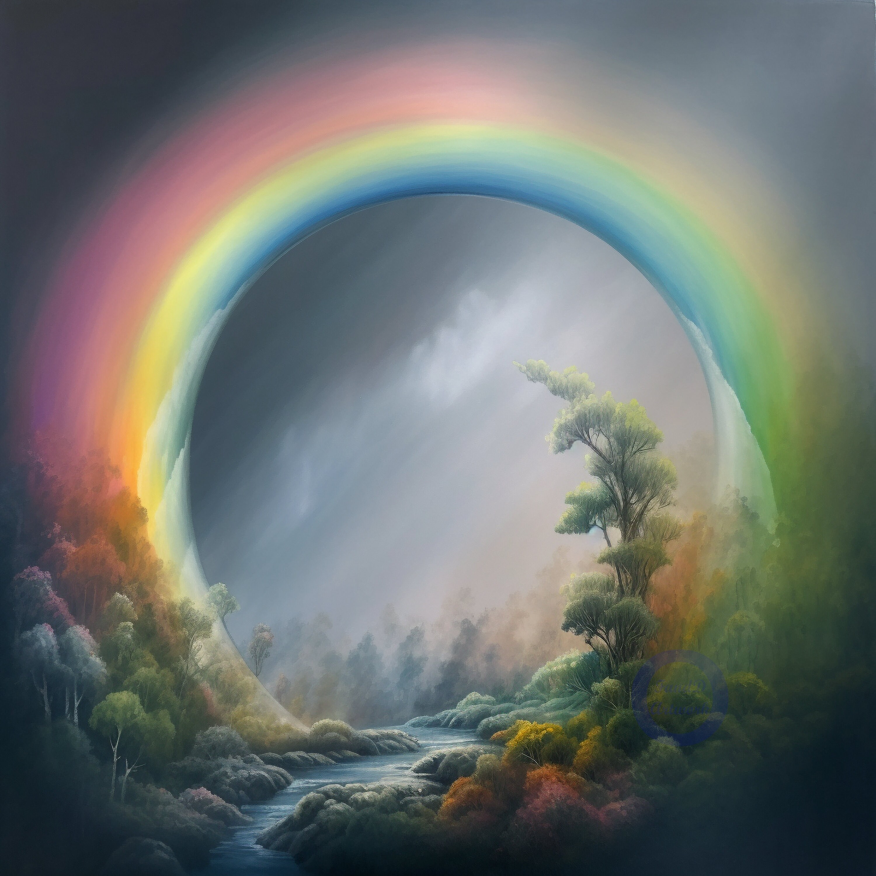 Misty Rainbow Arch, Mind-bending Art, Digital Print, Surreal Art ...