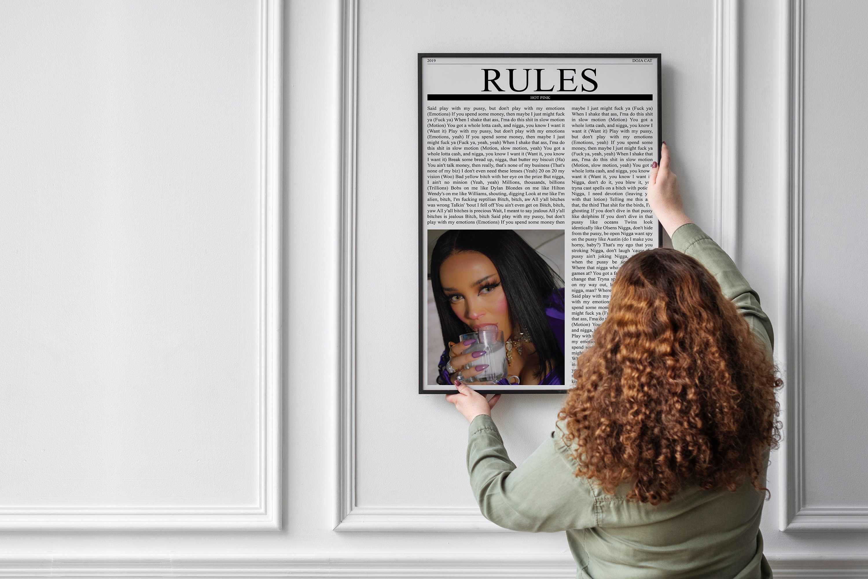 Doja Cat Poster, Hot Pink Album Poster, Rules Poster, Pop Culture Wall ...