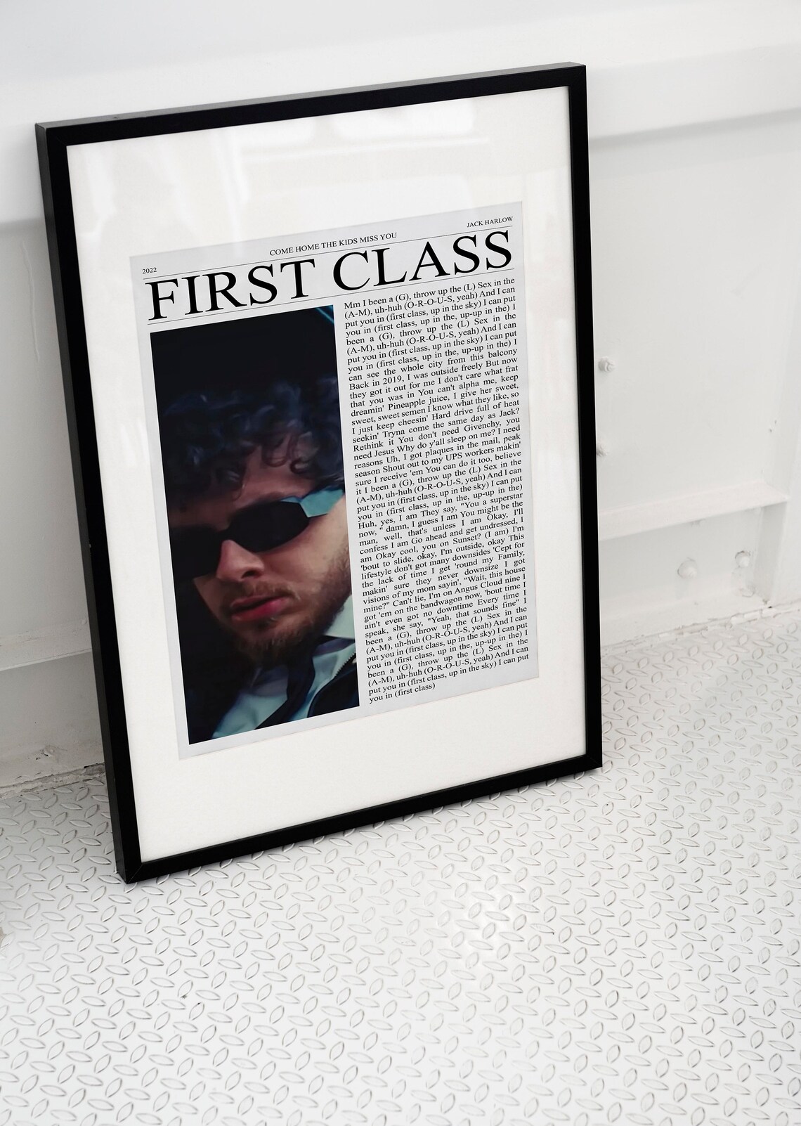 First Class Poster Jack Harlow Poster Jack Harlow Newspaper - Etsy