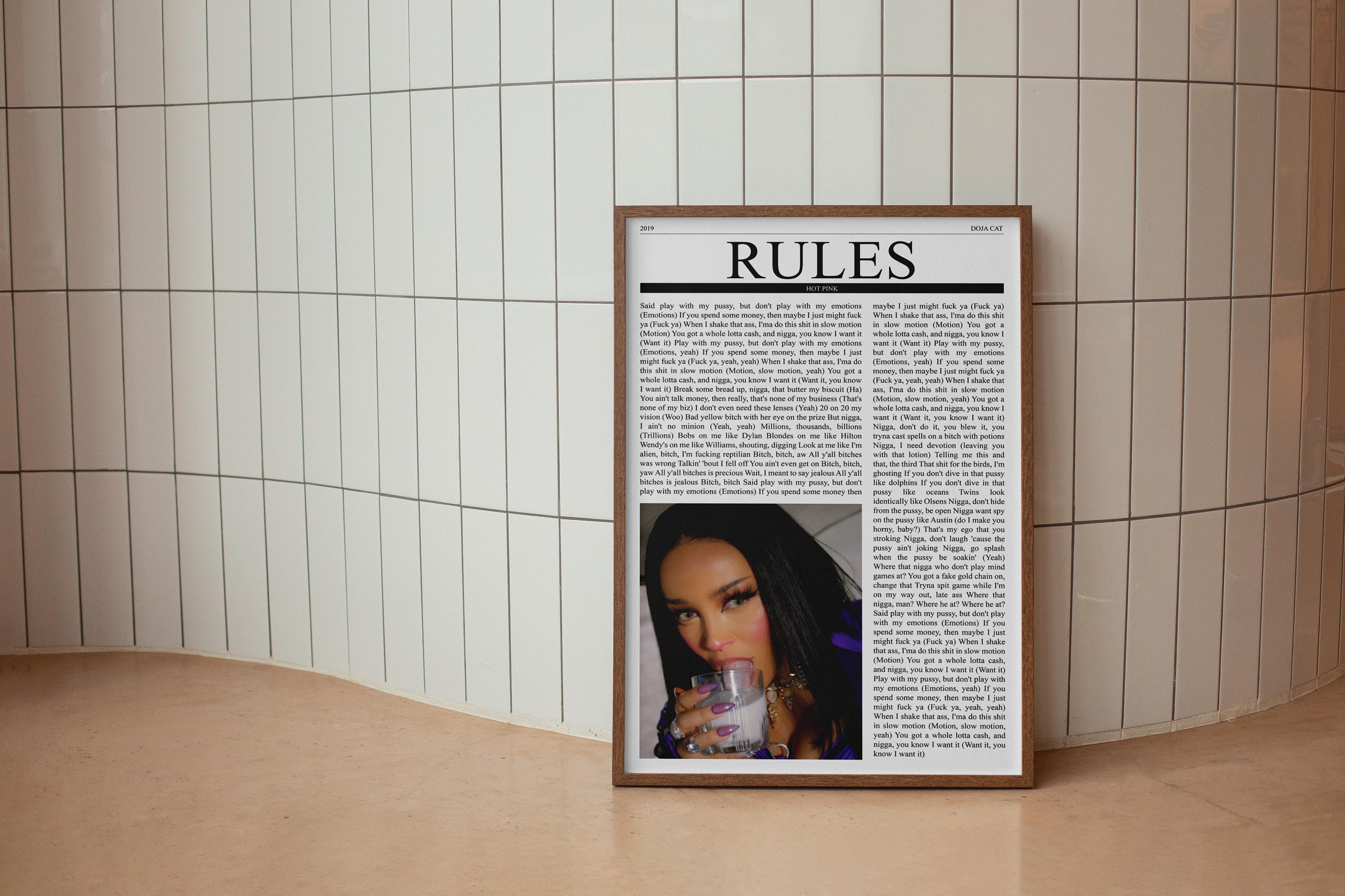 Doja Cat Poster, Hot Pink Album Poster, Rules Poster, Pop Culture Wall ...