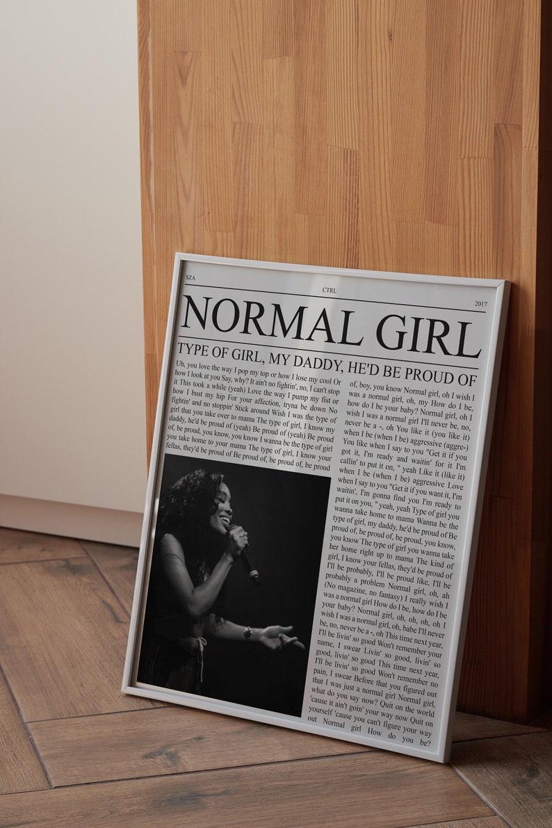 SZA Ctrl Poster, Normal Girl Poster, Retro Newspaper Poster, SZA Poster ...