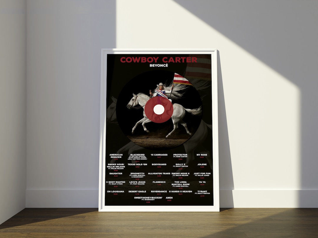 Cowboy Carter Poster, Beyonce Poster, Custom Album Poster, Pop Culture ...