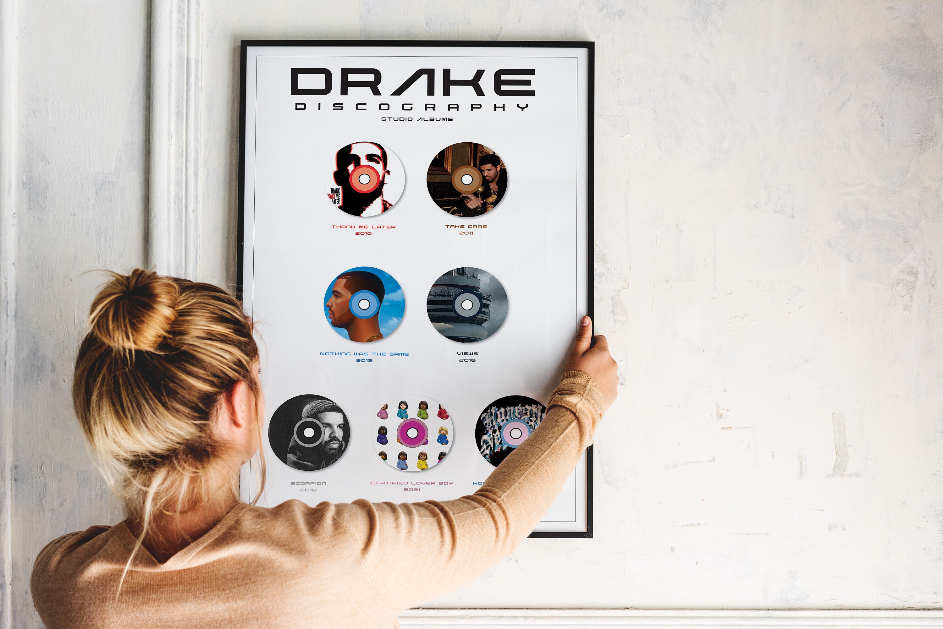 Drake Discography, Drake Album Poster, Pop Culture Wall Art, Album ...