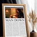 Man Down Poster, Retro Newspaper Poster, Song Lyric Art, Rihanna Poster ...
