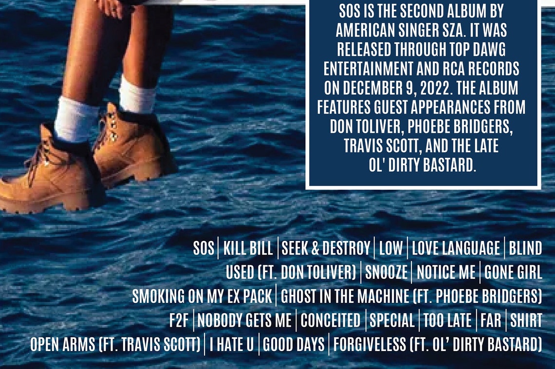SOS Sza Poster Sza SOS Poster Sza SOS Album Cover - Etsy