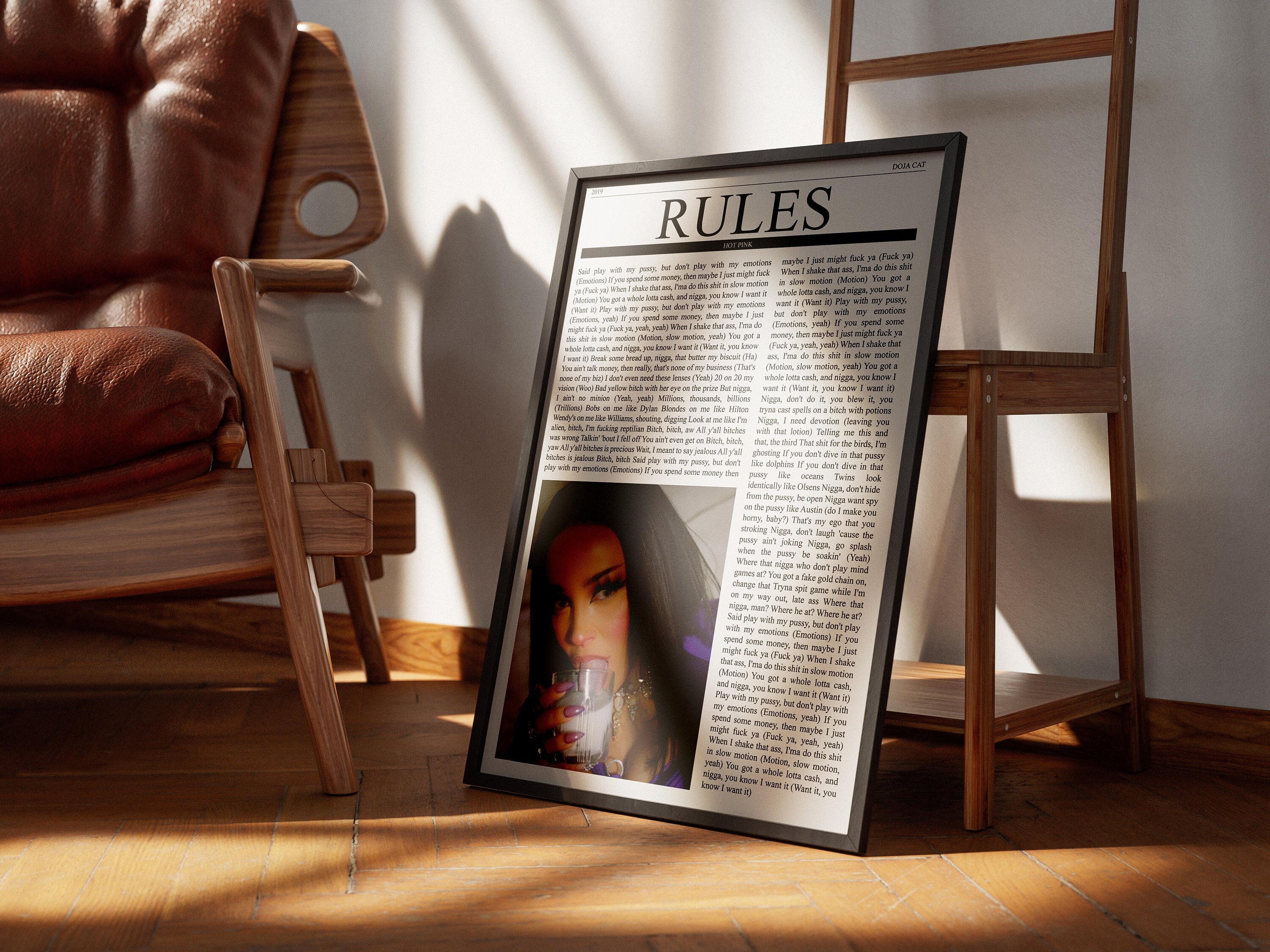 Doja Cat Poster, Hot Pink Album Poster, Rules Poster, Pop Culture Wall ...