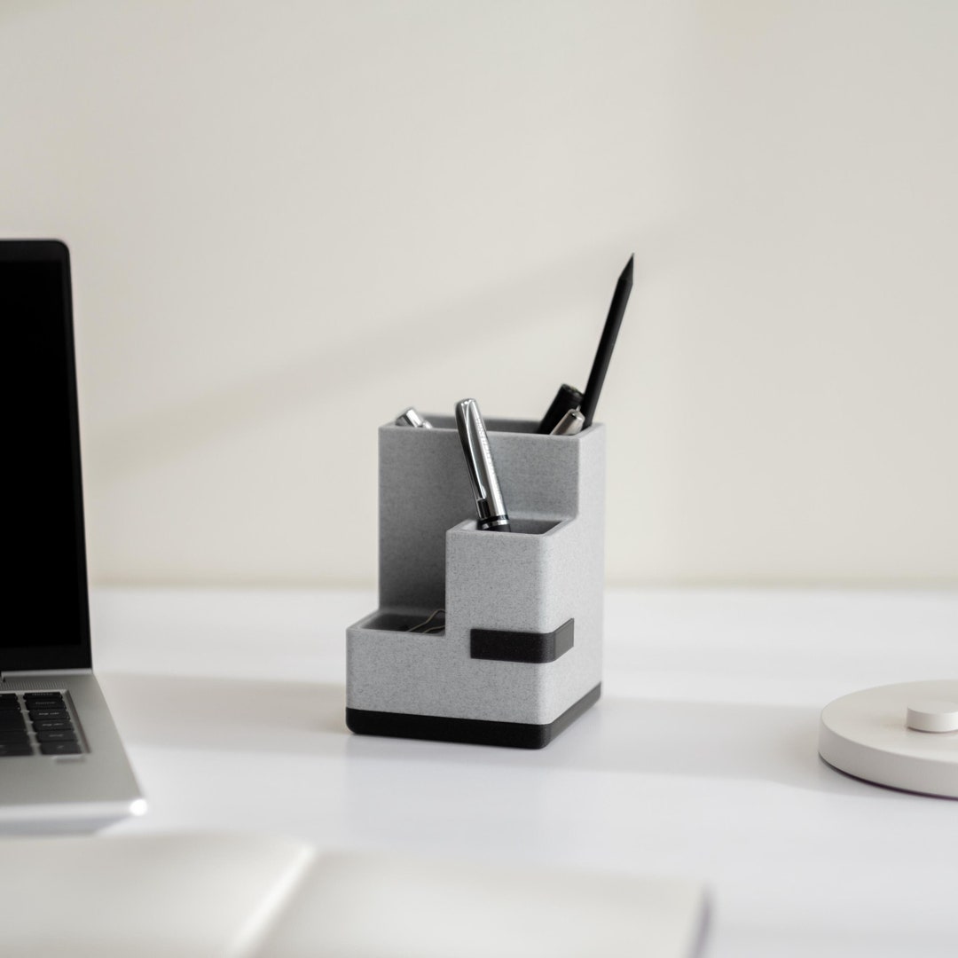 Pen Holder Modern - Desk Organizer for Office Decor - Minimalist Office ...