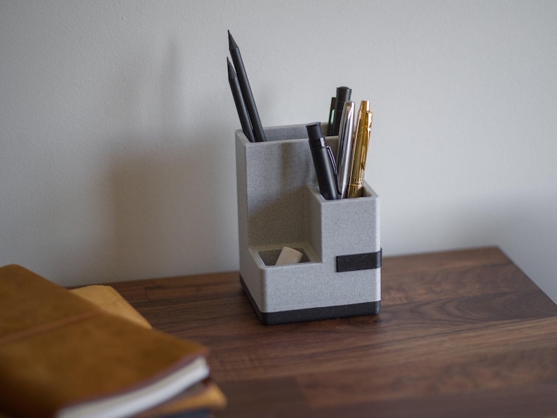 Pen Holder Modern - Desk Organizer for Office Decor - Minimalist Office ...