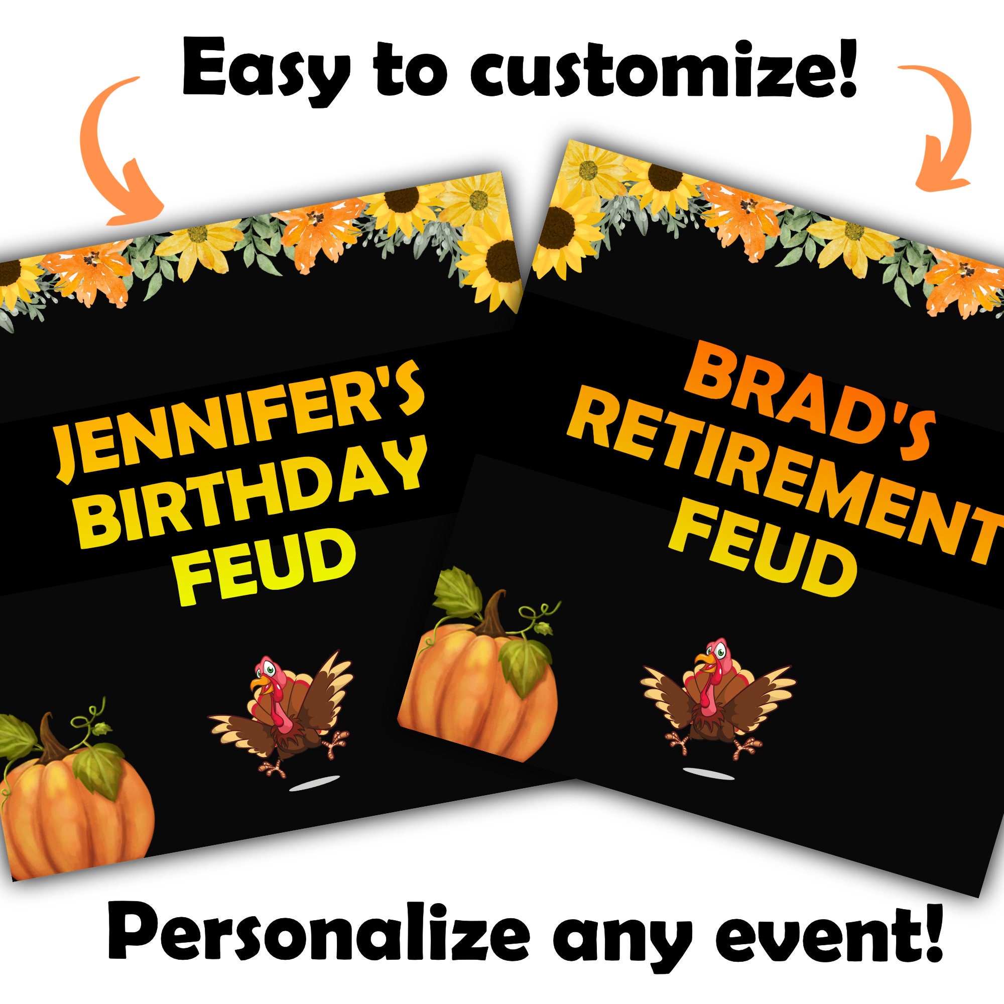 Thanksgiving Feud, Custom Feud Powerpoint Game Perfect for Family Game ...