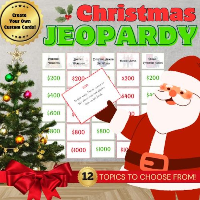 Printable Christmas Jeopardy Game, Office Holiday Party, Family Game ...