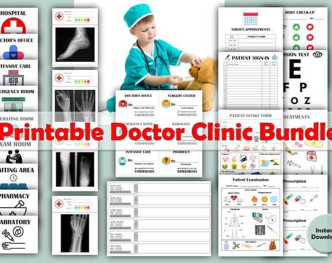 Doctor Pretend Play Set: Hospital Role Play Printables (instant ...
