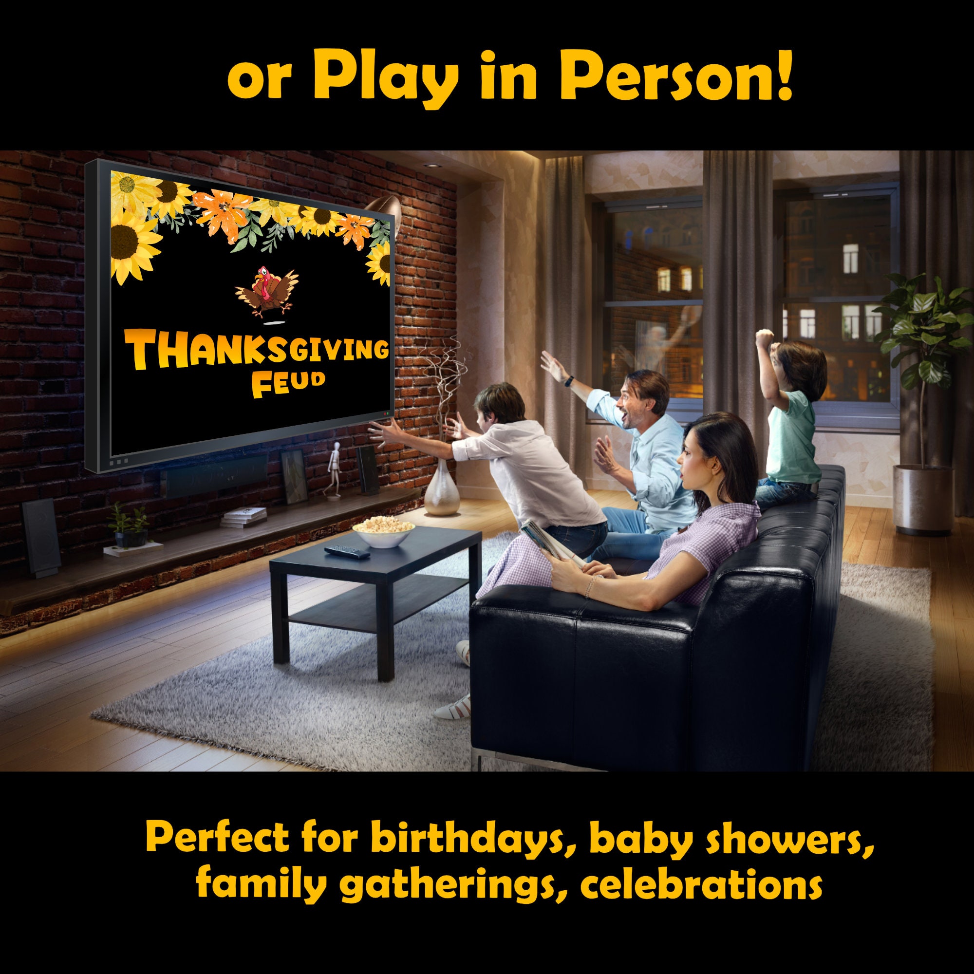 Thanksgiving Feud, Custom Feud Powerpoint Game Perfect for Family Game ...