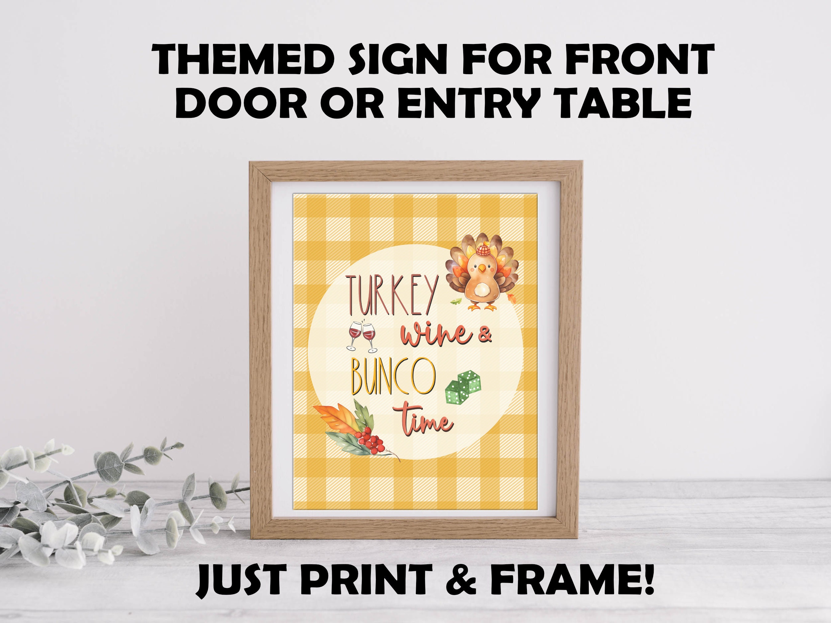 Thanksgiving Bunco Game Score Card and Tally Sheet, Fall Bunco Set ...