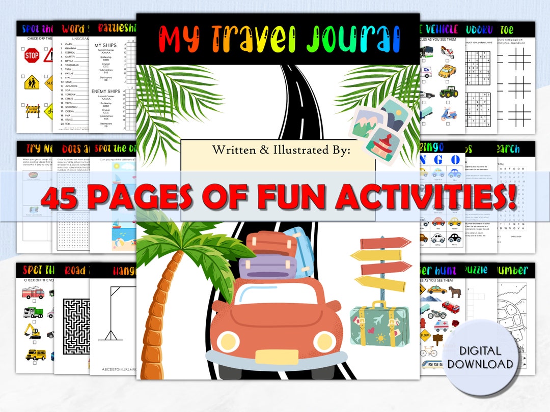 Road Trip Activities for Kids, Travel Journal, Printable Car Games ...