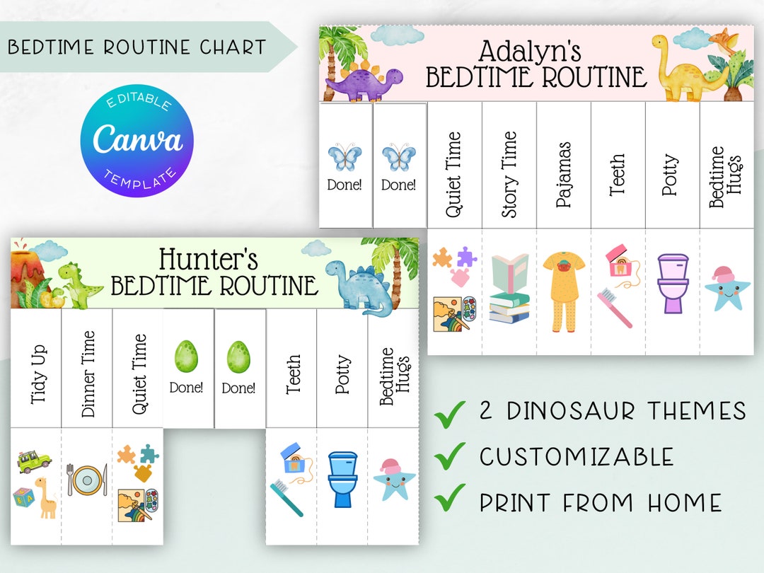 Toddler Routine Flip Done Chart, Bedtime Routine Chart, Printable ...