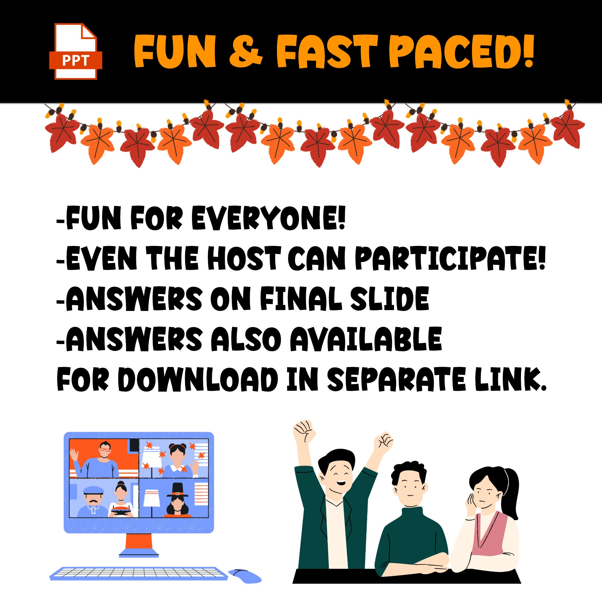 Thanksgiving Memory Battle, Fall Holiday Virtual Party, Office or ...