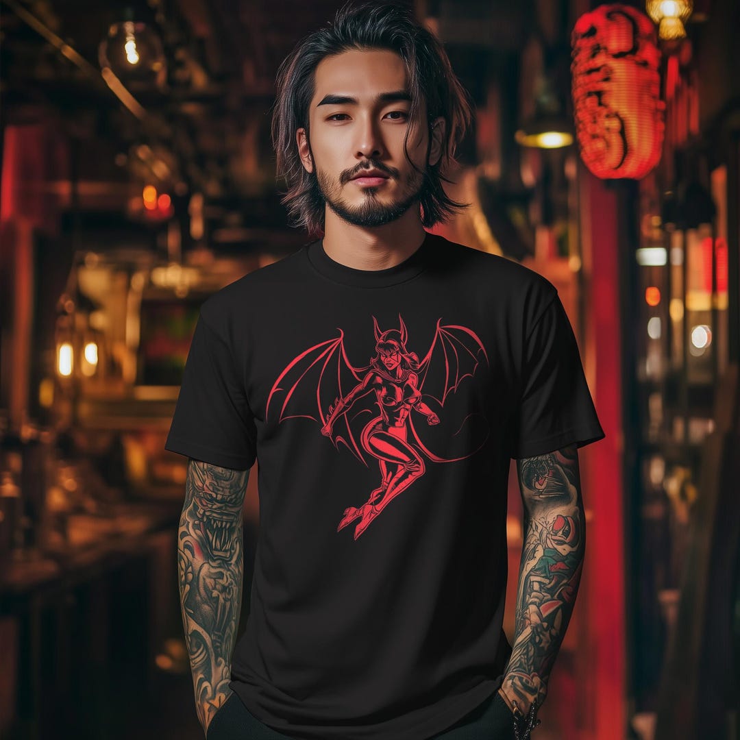 Heat & Horns Tee - She Devil | Demon | Succubus - Etsy UK