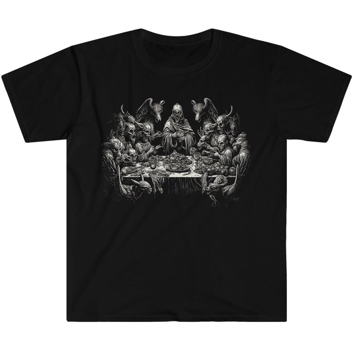 Satanic Last Supper Tee Gothic Demonic Occult - Etsy