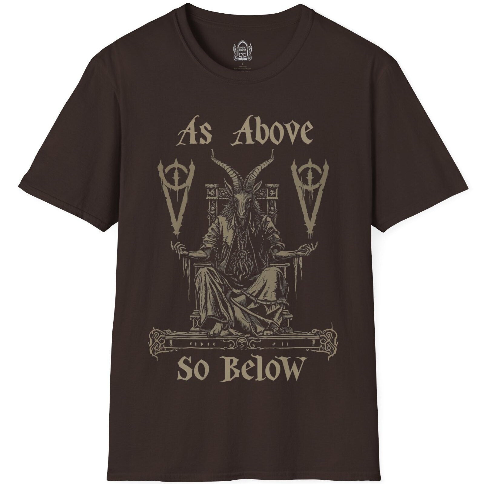 Satan's Temple Tee as Above so Below Baphomet Satanic Occult Witchy ...