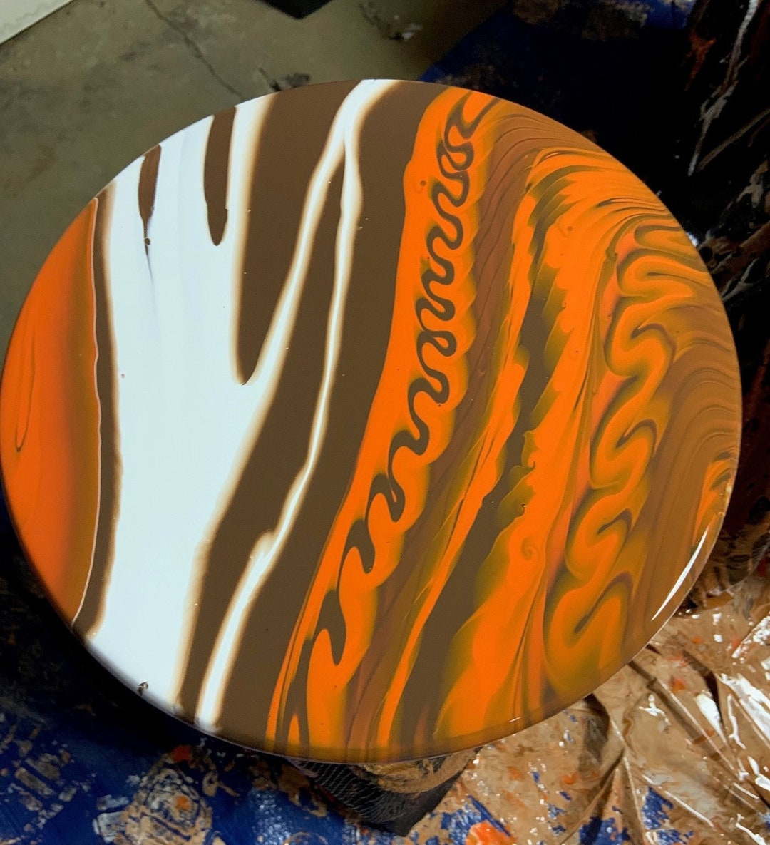 Cleveland Browns Colors Pour Painted Bar Stool - Etsy