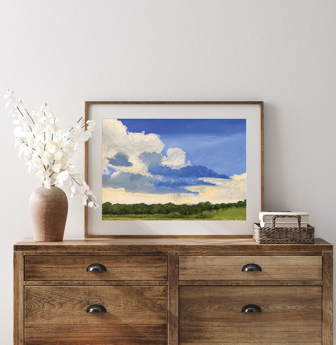 Rain Fall Cloud Printable, Hand Painted Instant Download, Textured ...