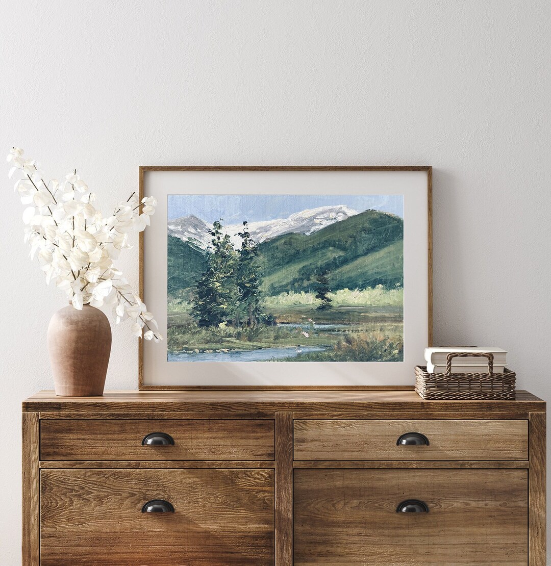 Highlands Mountain Printable, Hand Painted Instant Download Mountain ...