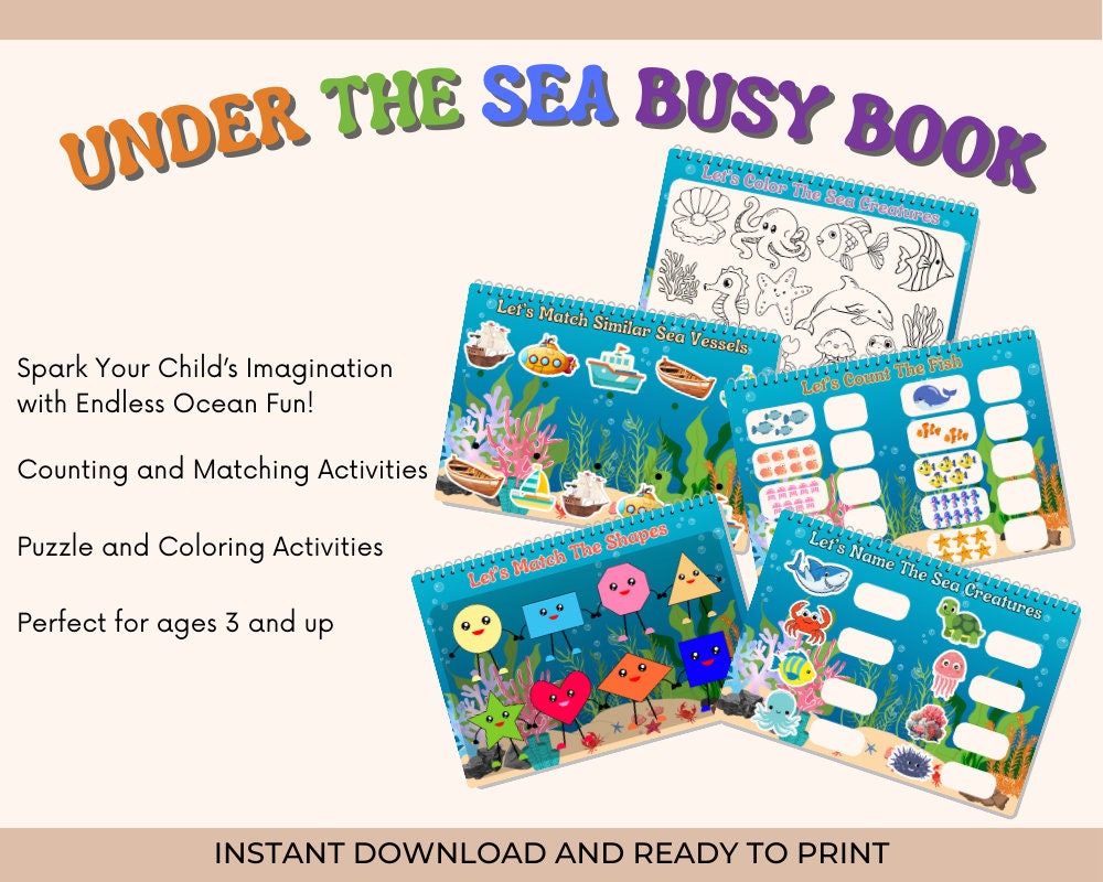 Digital Busy Book Printable, Under the Sea Homeschool Resources ...