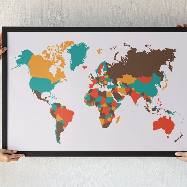 Printable World Map - Etsy