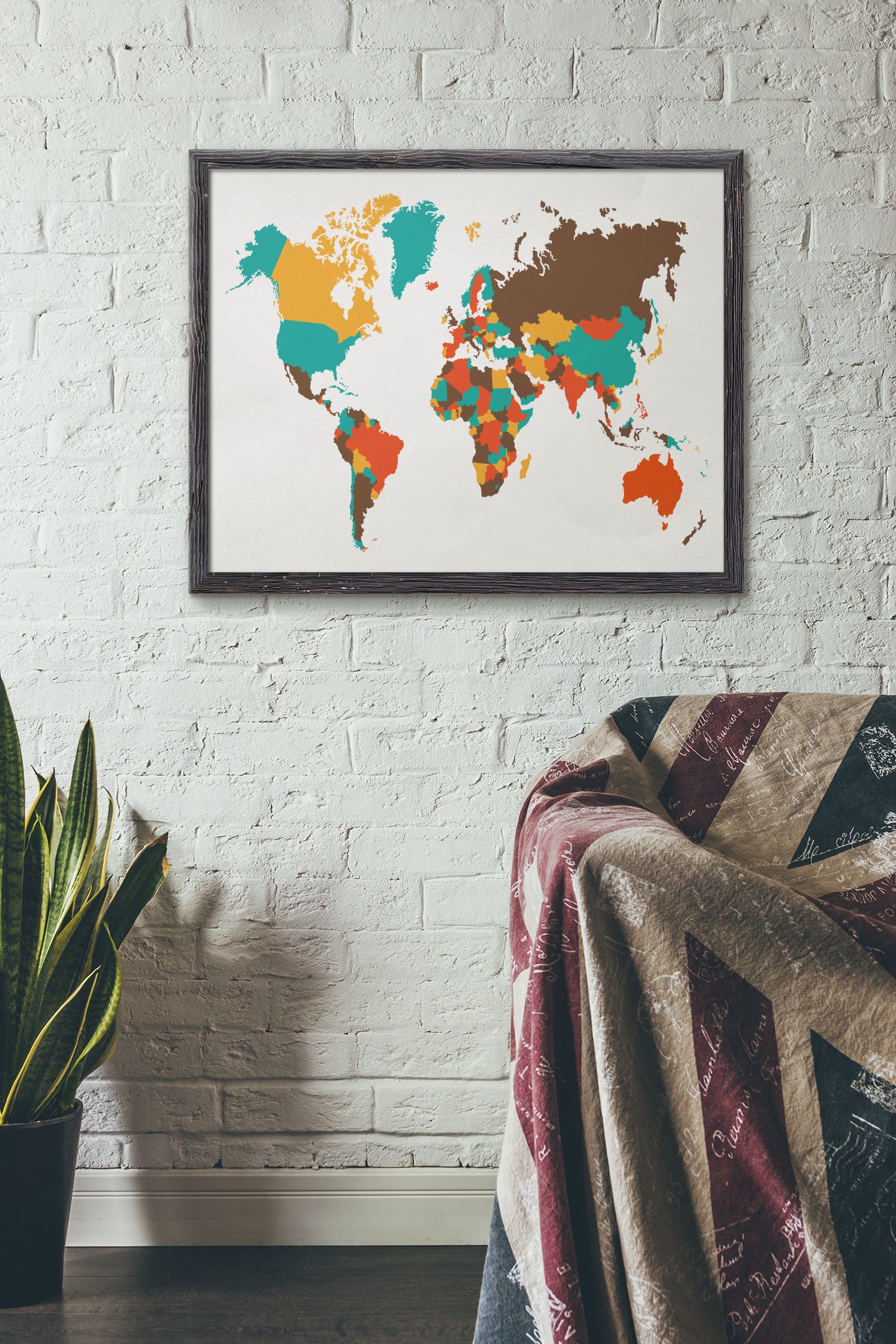 Printable World Map Colorful World Map Printable World Travel - Etsy UK