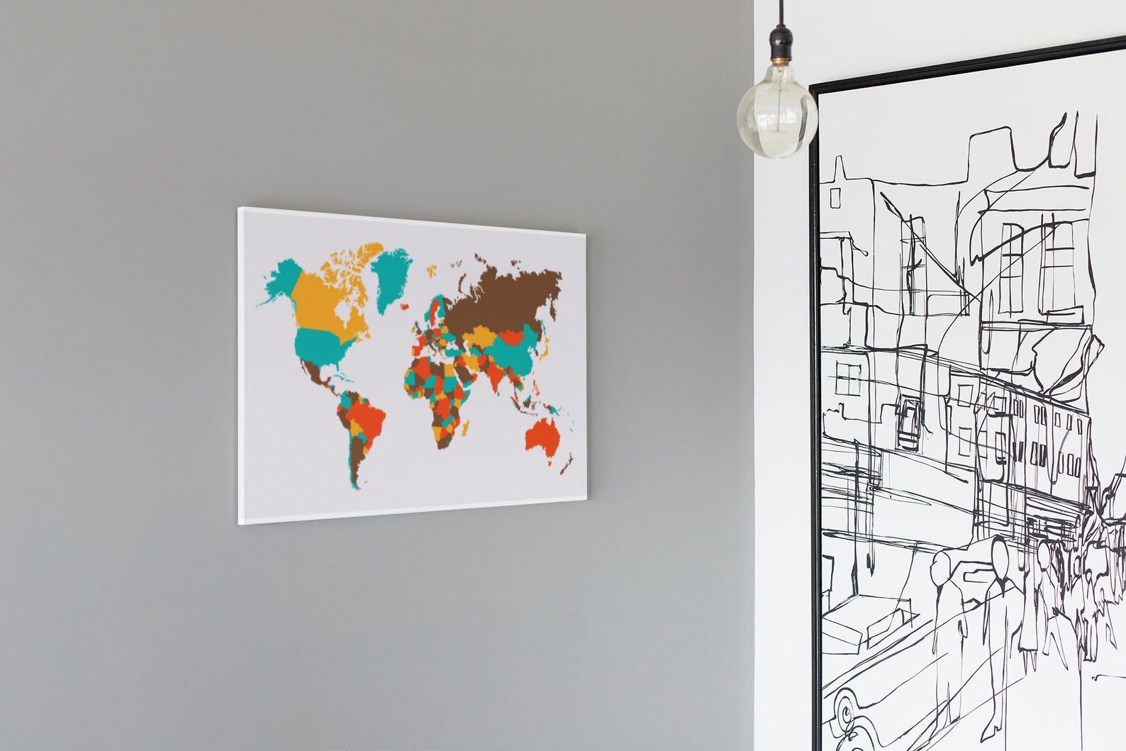 Printable World Map Colorful World Map Printable World Travel Map of ...