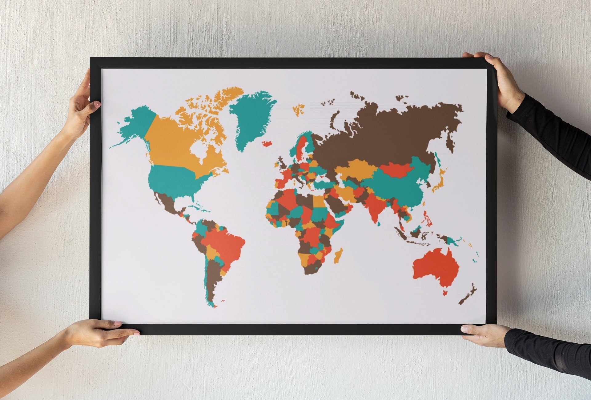 Printable World Map Colorful World Map Printable World Travel Map of the World Printable - Etsy UK