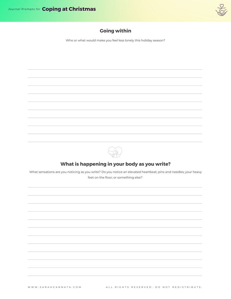 Journal Prompts for Coping at Christmas - Etsy
