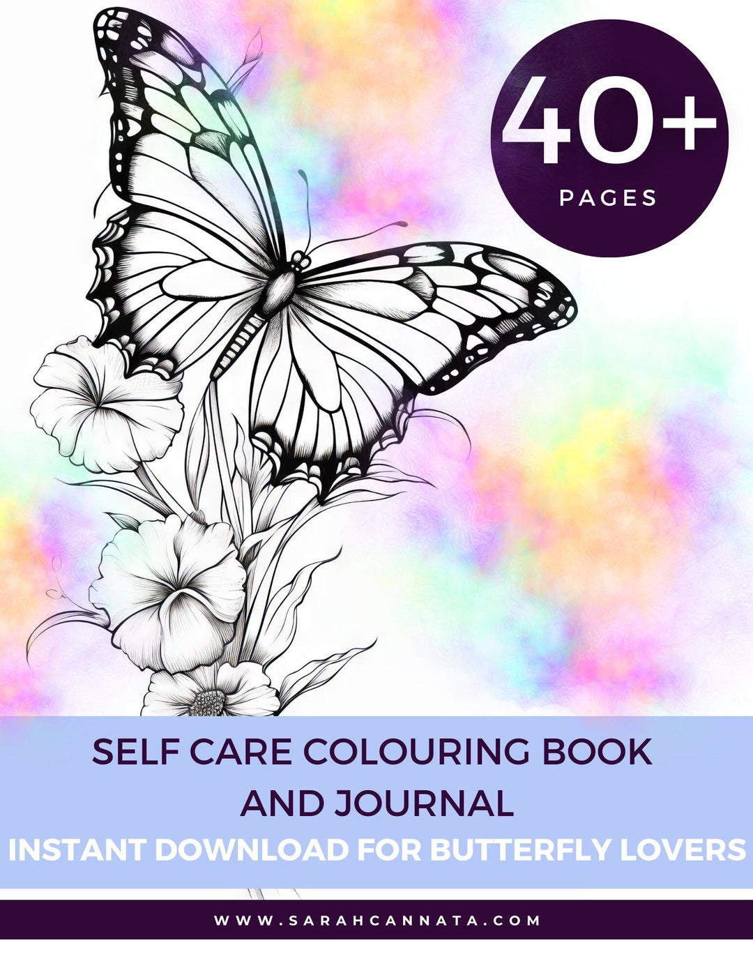 Mental Health Coloring Book Digital Download: Butterflies - Etsy