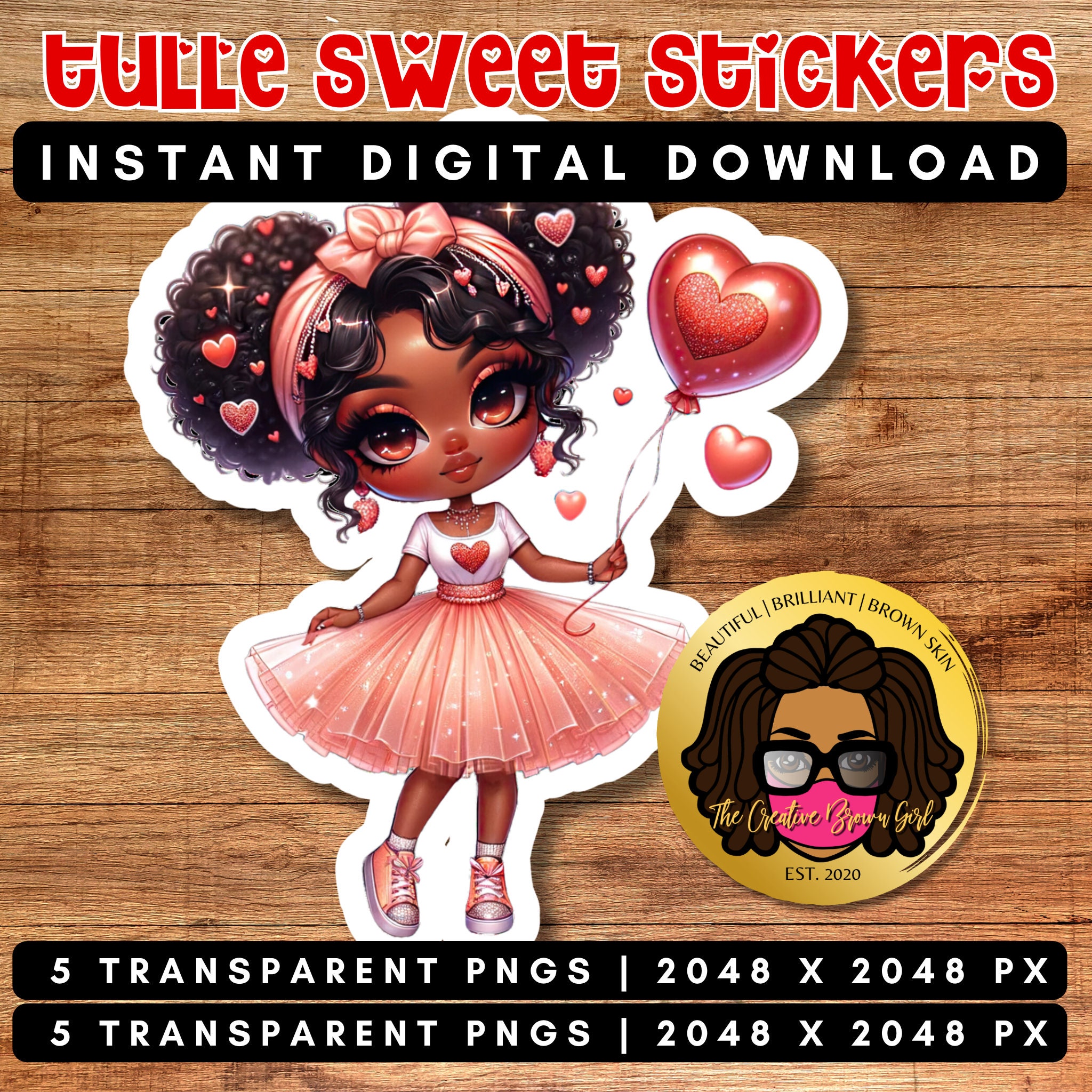 Tulle Sweet Digital Sticker Set Instant Download PNG High-resolution ...