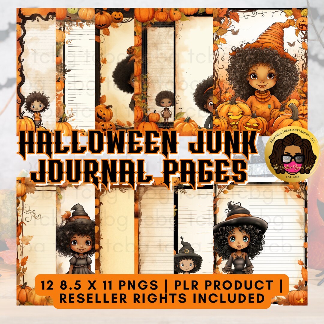 Halloween Kids Junk Journal Paper | Journal Pages | Scrapbooking Paper ...