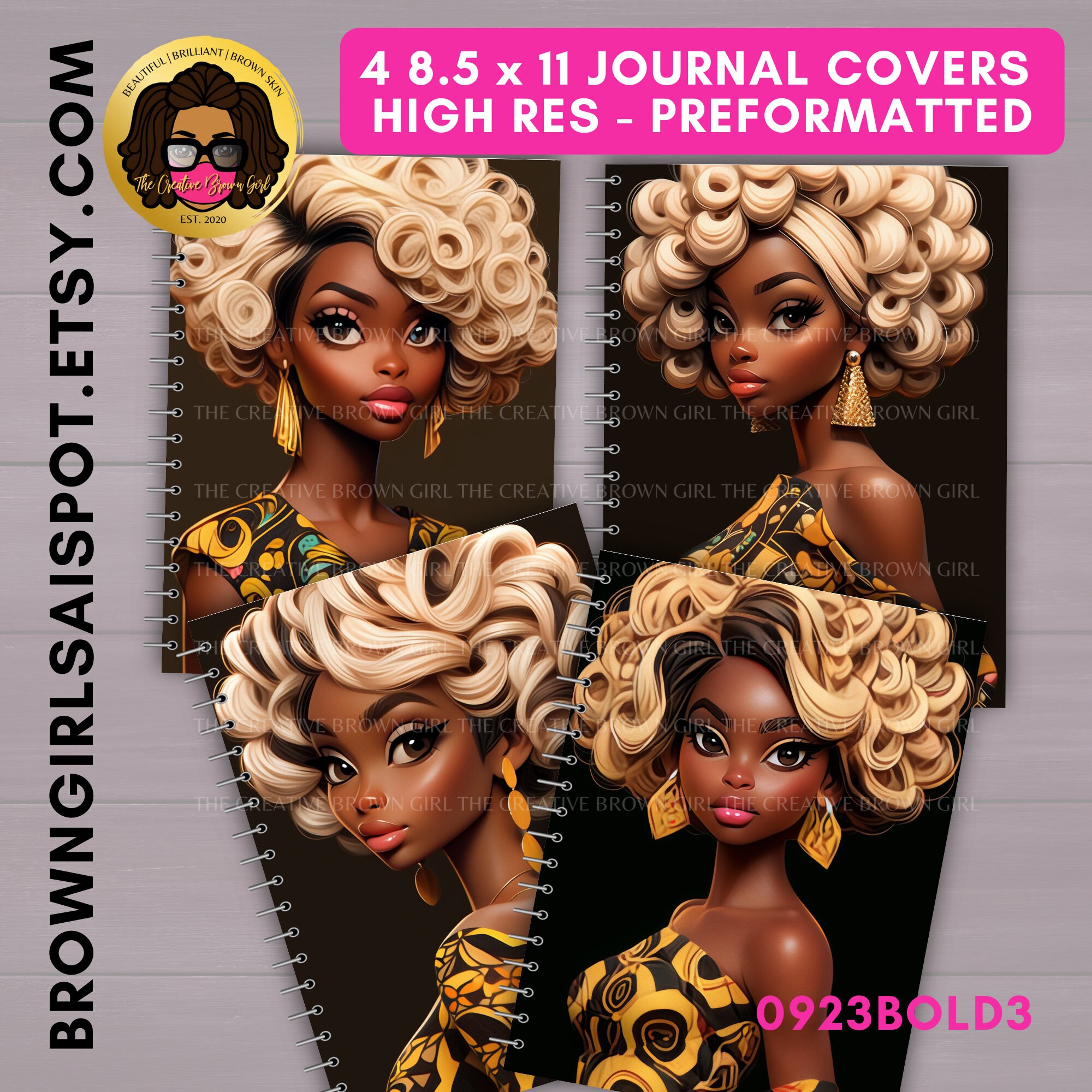 Bold Black Girl Notebook Covers Journal Covers Back to School ...