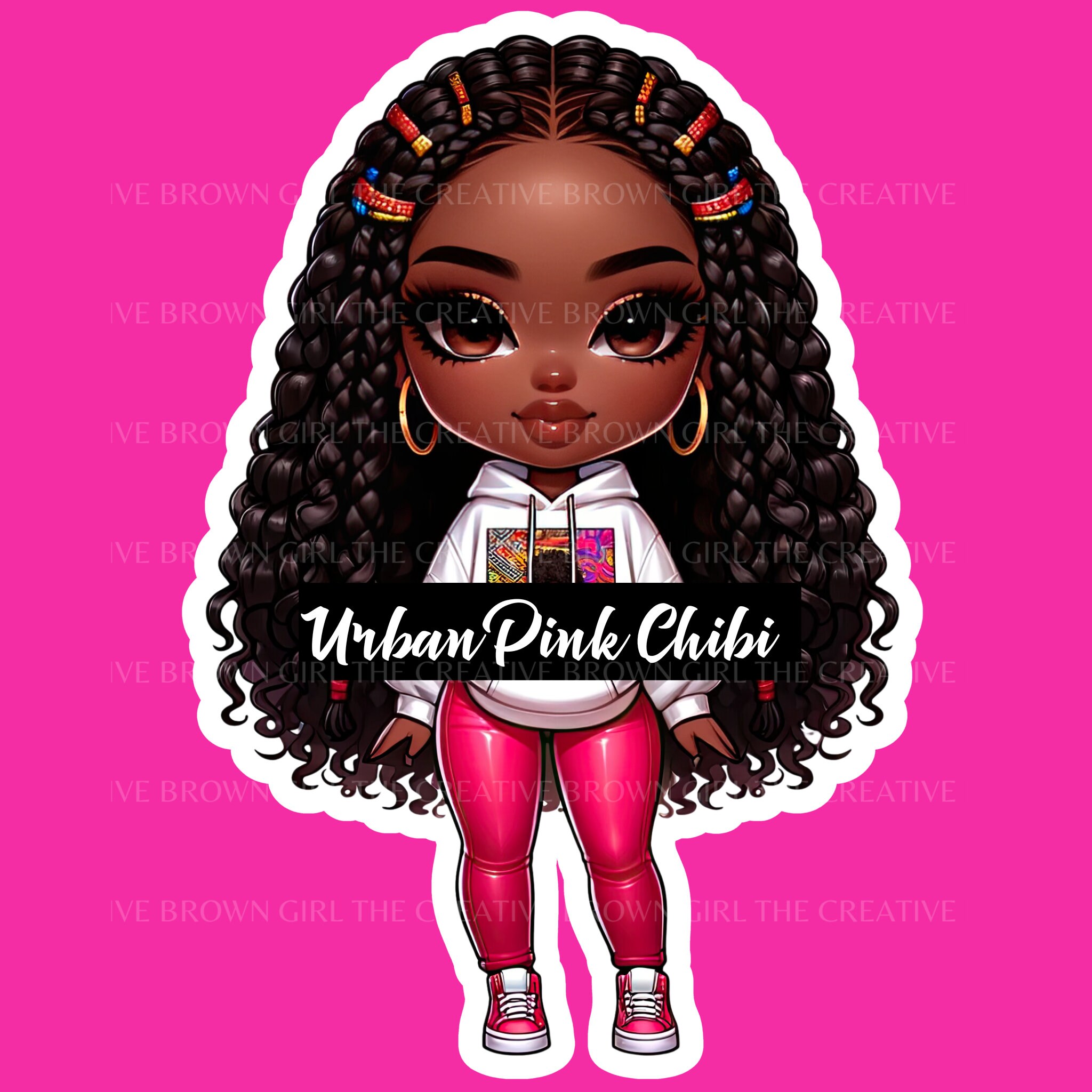 Urban Pink Sticker Clipart Bundle Transparent PNG AI Art Fashion Clip ...