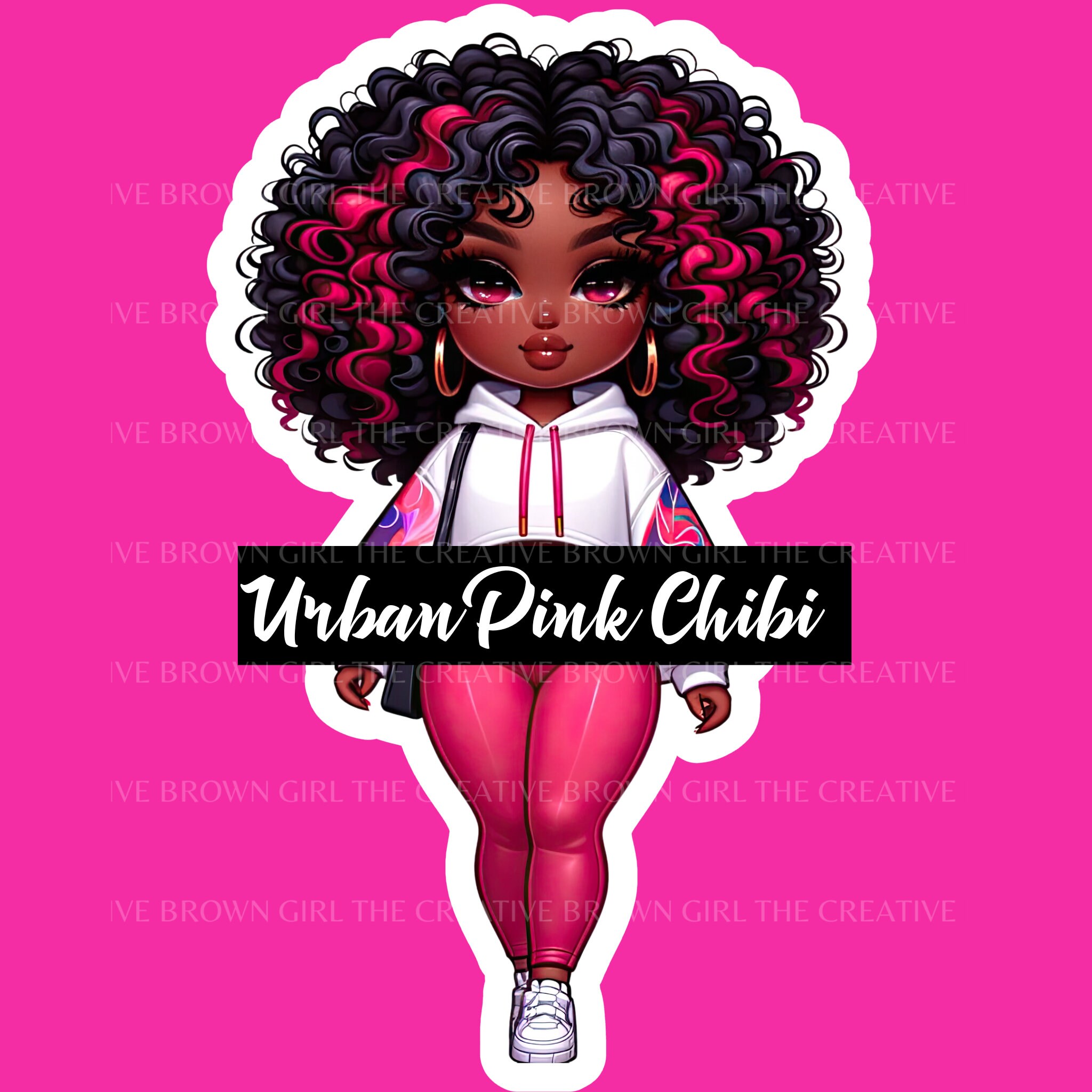 Urban Pink Sticker Clipart Bundle Transparent PNG AI Art Fashion Clip ...