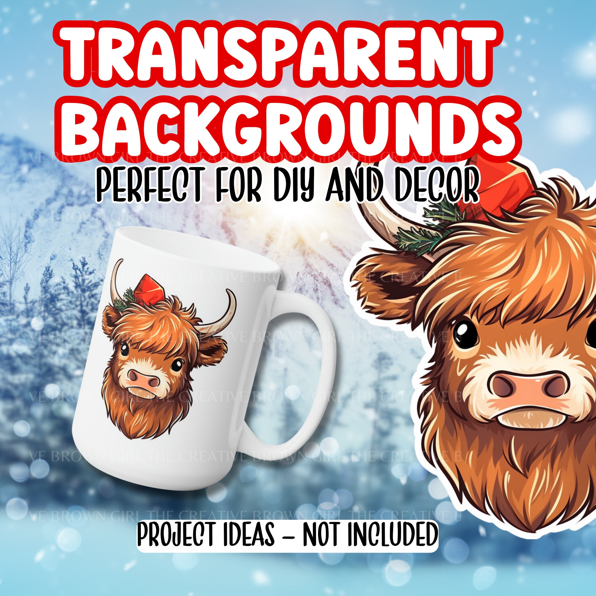 Highland Cow PNG Christmas Bundle | Watercolor Illustrations| Highland ...