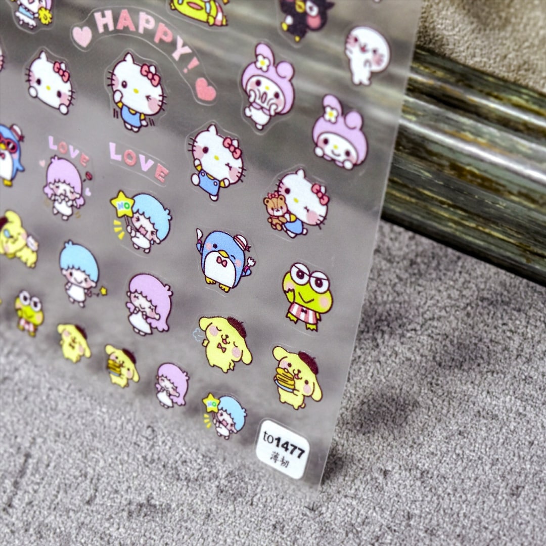 3D Cartoon Nail Art Stickers Hello Kitty Nail Stickers Cute - Etsy