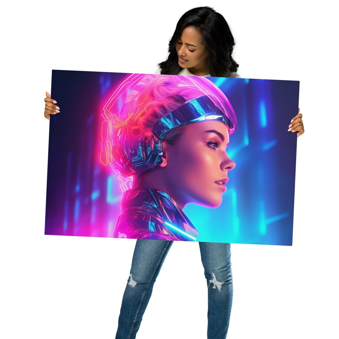 Synthwave Wall Art Home Decor Art Print on Metal Wall Art - Etsy