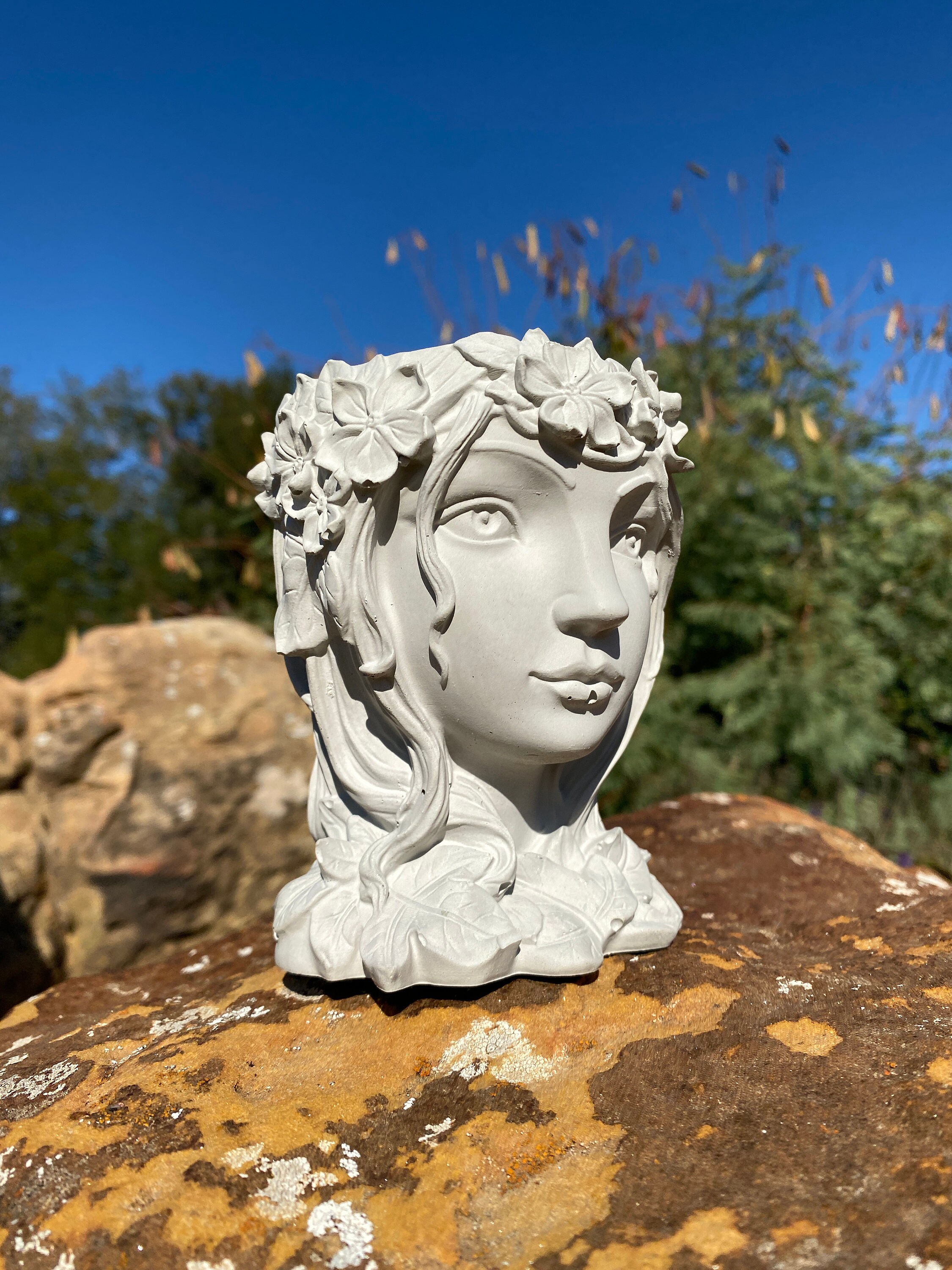 Custom Mother Earth Cement Art Planter - Etsy