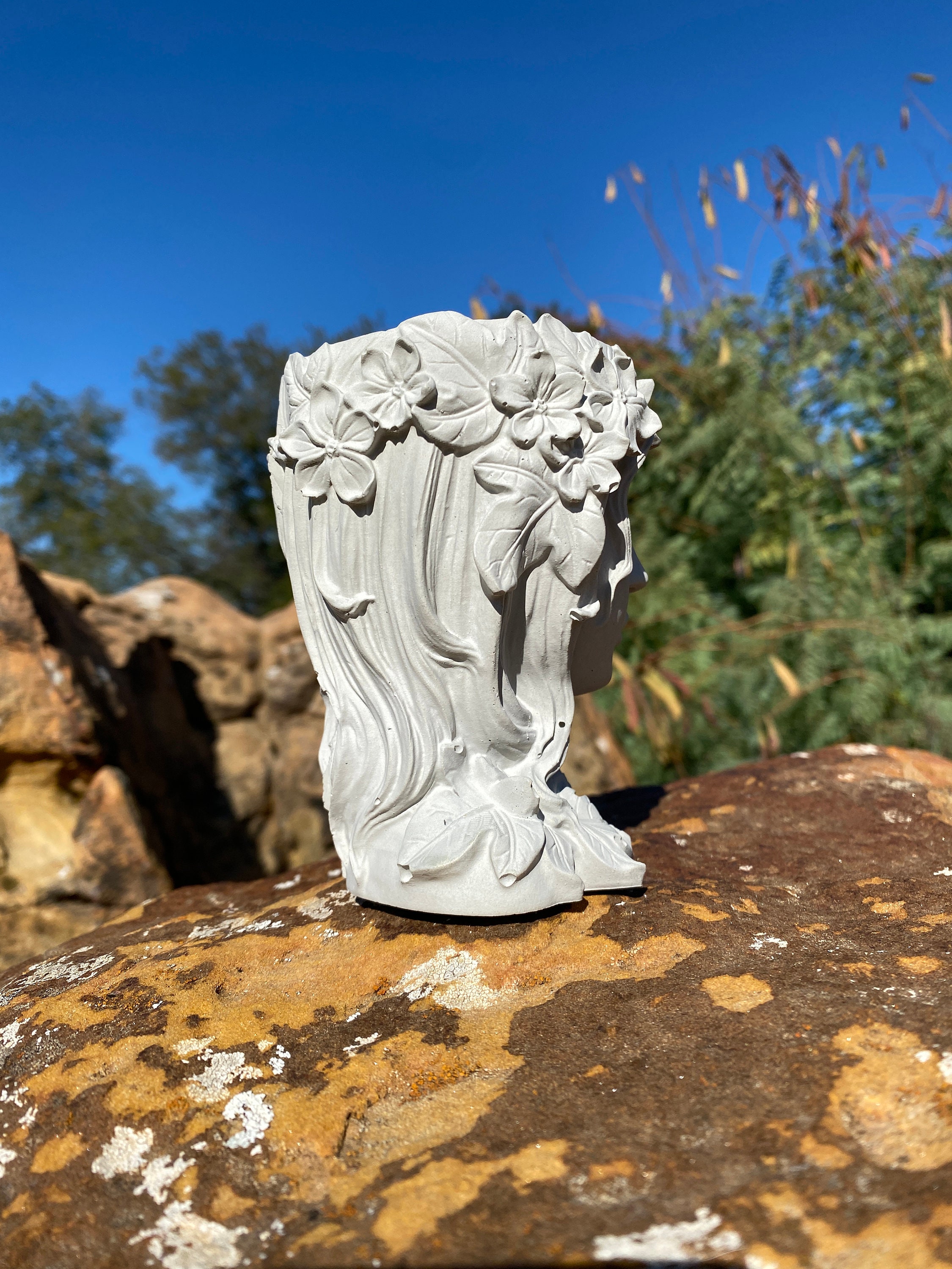 Custom Mother Earth Cement Art Planter - Etsy