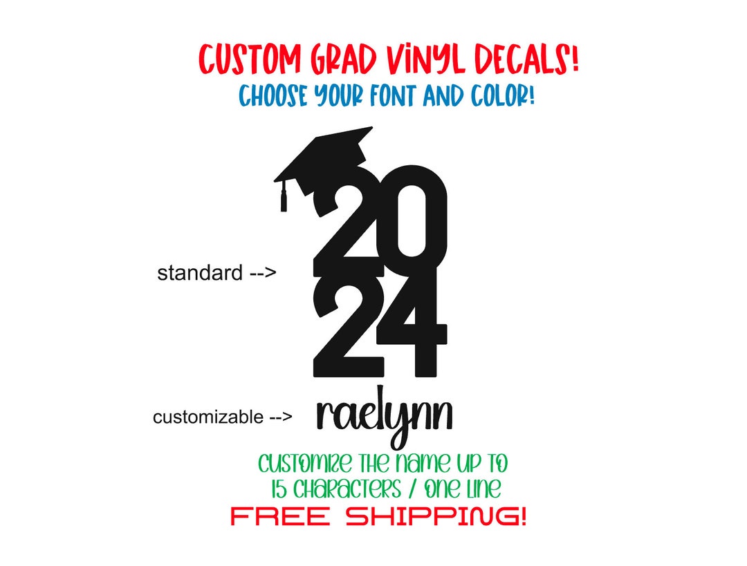 Custom GRADUATION Vinyl Decalplease Read Description for Shipping ...