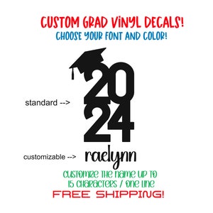 Custom GRADUATION Vinyl Decalplease Read Description for Shipping ...