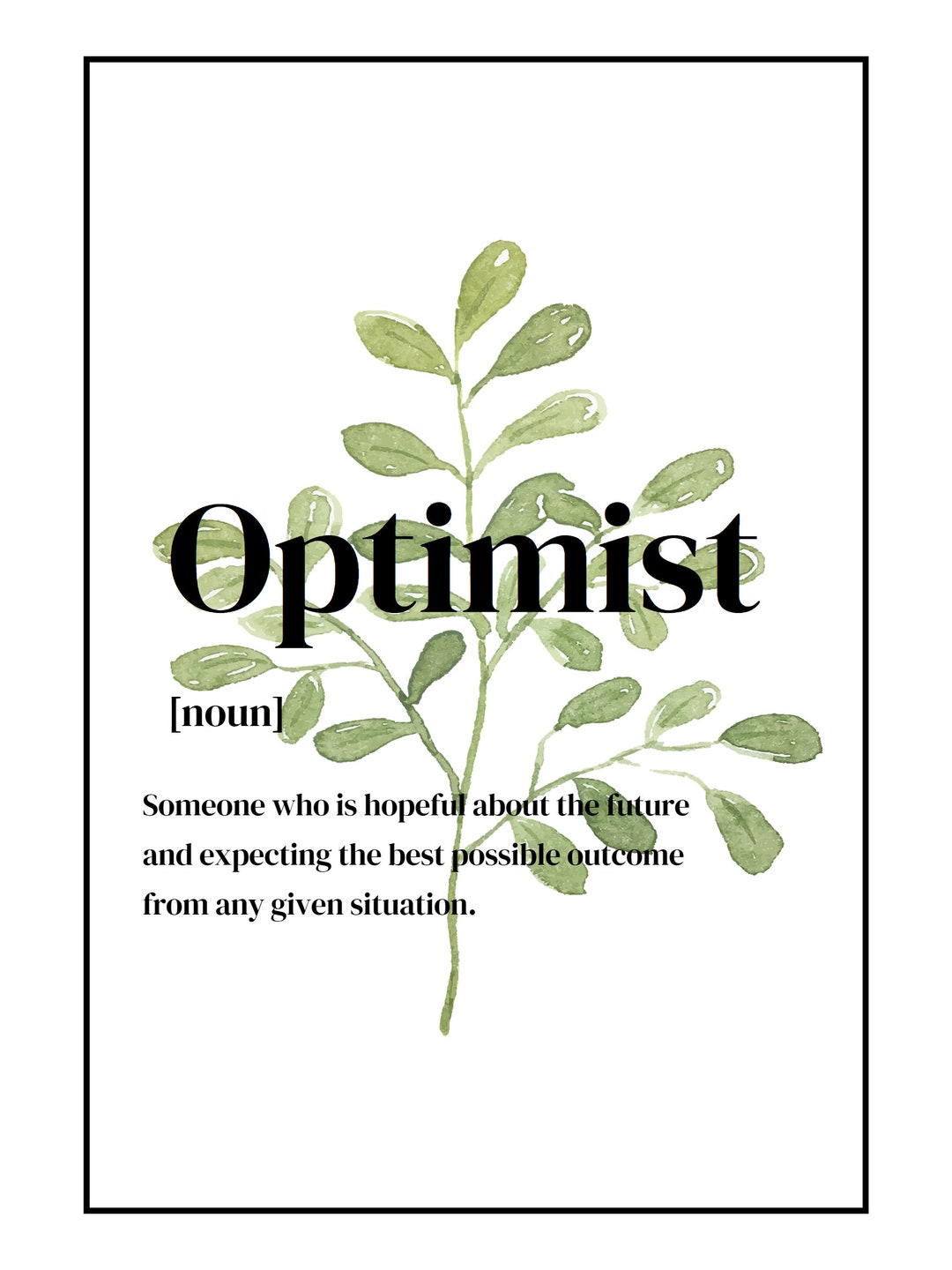 Optimist Definition Print, Optimist Poster, Optimist Print, Law of ...